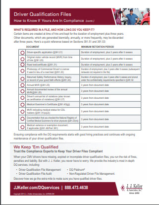 Free DQ File Checklist | J.J. Keller DataSense